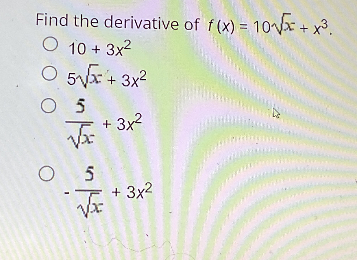 Solved Find the derivative of | Chegg.com