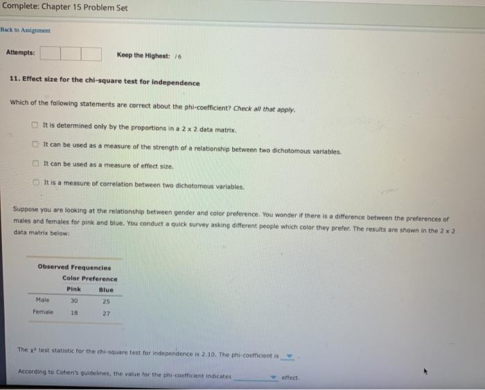 Solved Complete: Chapter 15 Problem Set ack to Assignment | Chegg.com