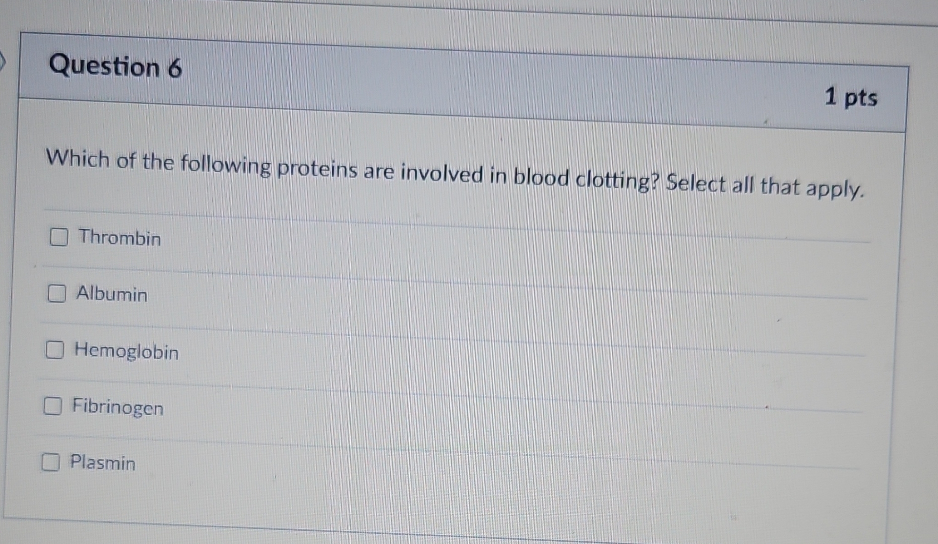 Solved Question 61 ﻿ptsWhich of the following proteins are | Chegg.com