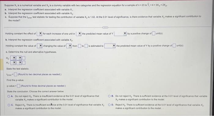Solved Suppose X1 is a numerical variable and X2 is a dummy | Chegg.com
