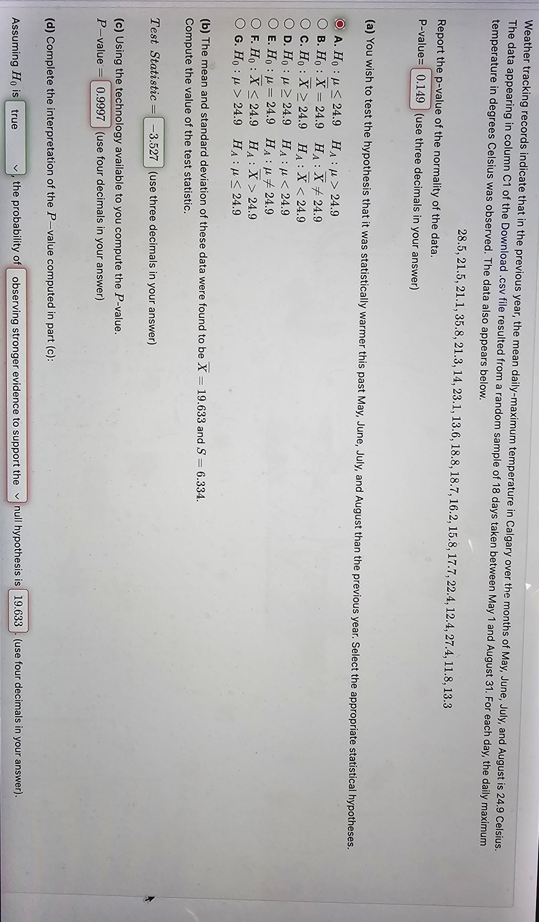 Solved Weather tracking records indicate that in the | Chegg.com