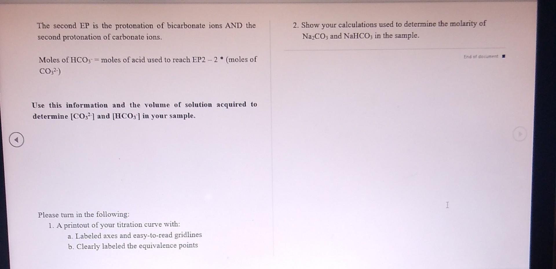 an alkalinity lab, my chemistry class is online and | Chegg.com
