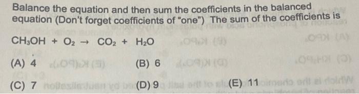 Solved Balance the equation and then sum the coefficients in | Chegg.com