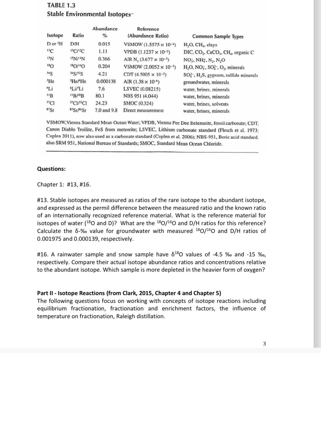 Solved TABLE 1.3Stable Environmental | Chegg.com