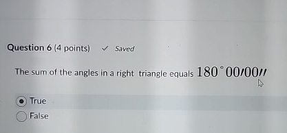 Solved Question 6 (4 ﻿points) ﻿SavedThe sum of the angles | Chegg.com