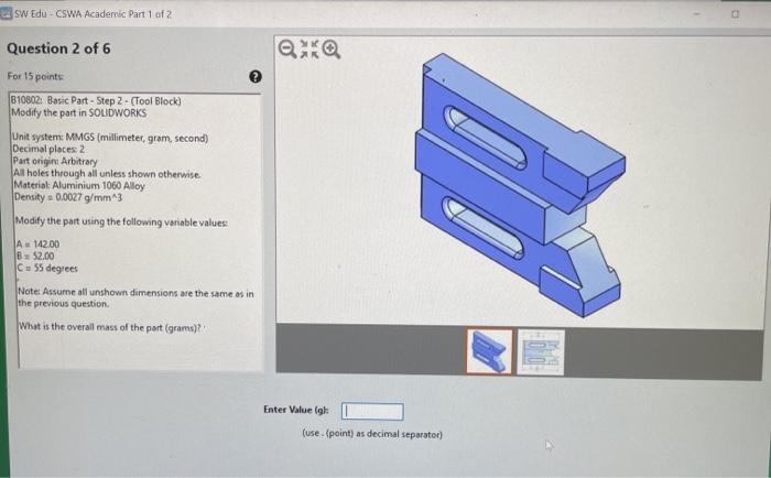 Solved SW Edu - CSWA Academic Part 1 of 2 Question 2 of 6 | Chegg.com