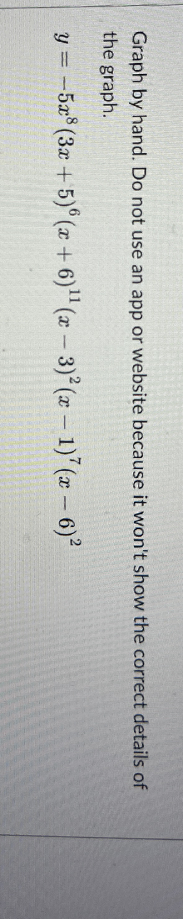 Solved Graph by hand. Do not use an app or website because | Chegg.com