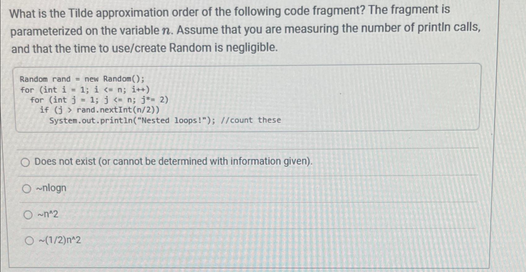 Solved What is the Tilde approximation order of the | Chegg.com