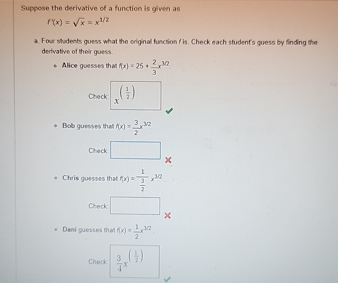 Solved Suppose the derivative of a function is given | Chegg.com