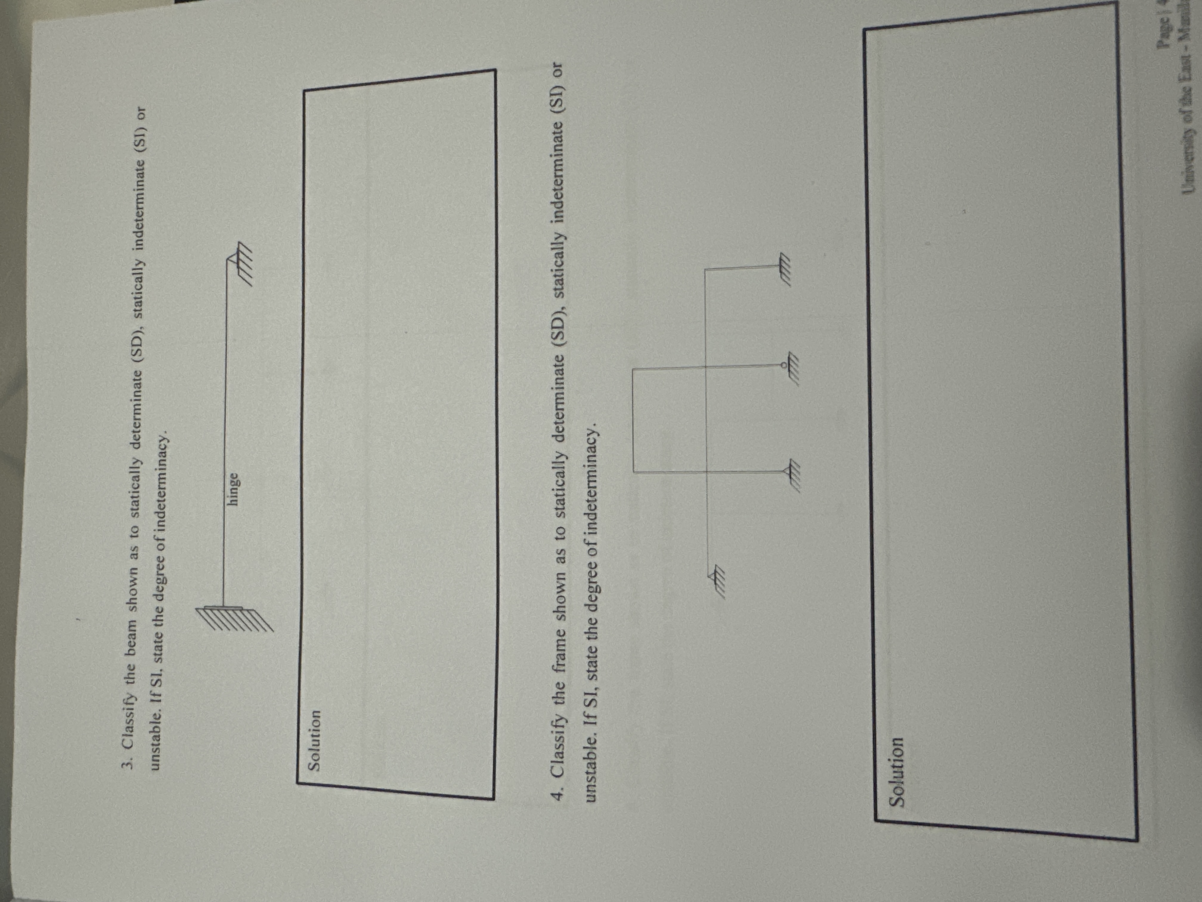 Solved 3. ﻿Classify the beam shown as to statically | Chegg.com