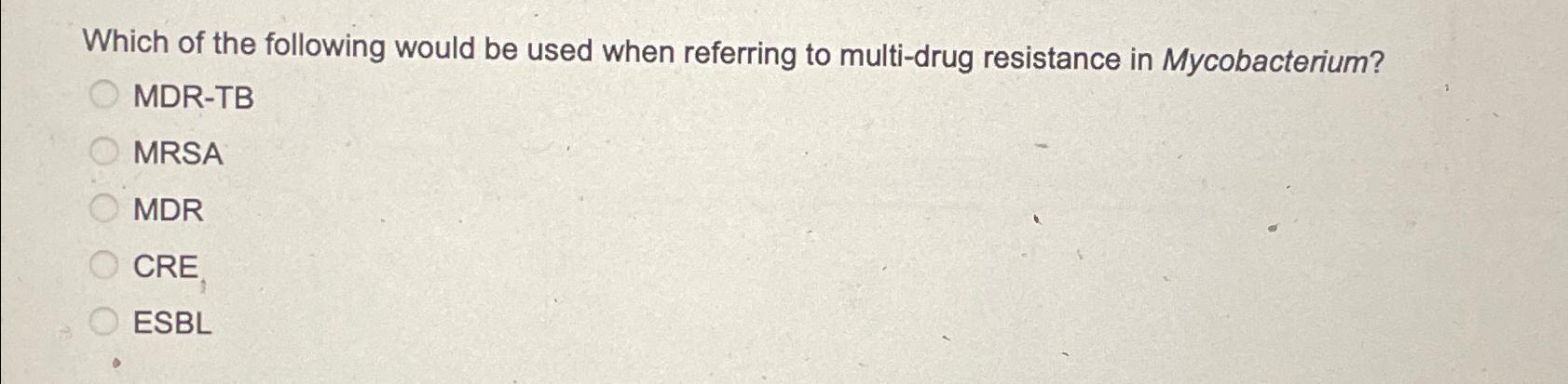 Solved Which of the following would be used when referring | Chegg.com