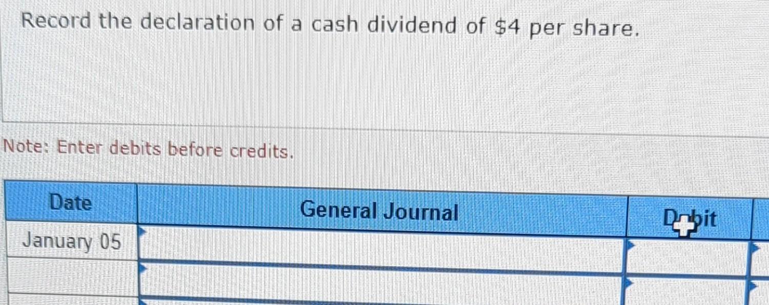Solved Record the payment of the cash dividend. Note: Enter | Chegg.com