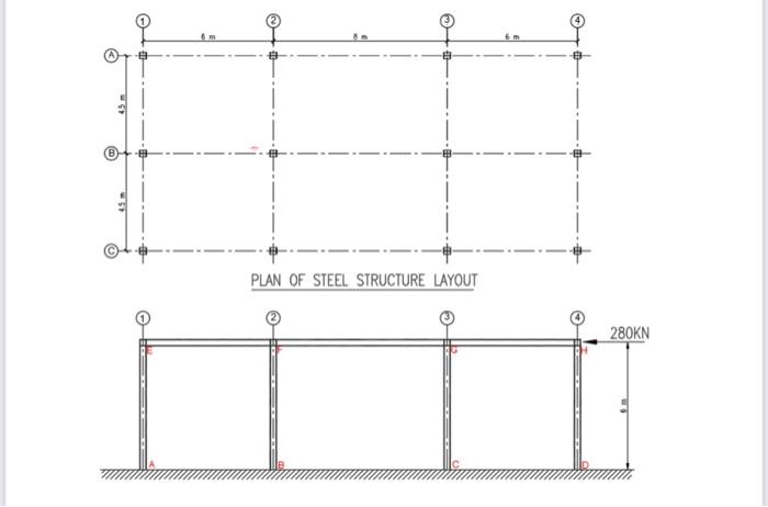 Solved PLAN OF STEEL STRUCTURE LAYOUT | Chegg.com