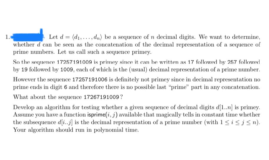 Solved Let d=(:d1,dots,dn:) ﻿be a sequence of n ﻿decimal | Chegg.com