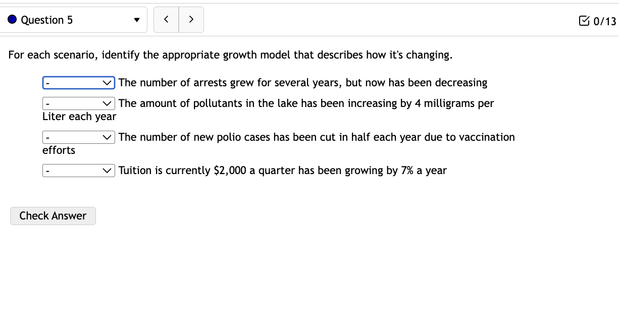 Solved Question 5For each scenario, identify the appropriate | Chegg.com