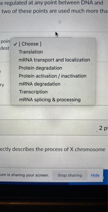 Solved Gene expression can be regulated at any point between | Chegg.com