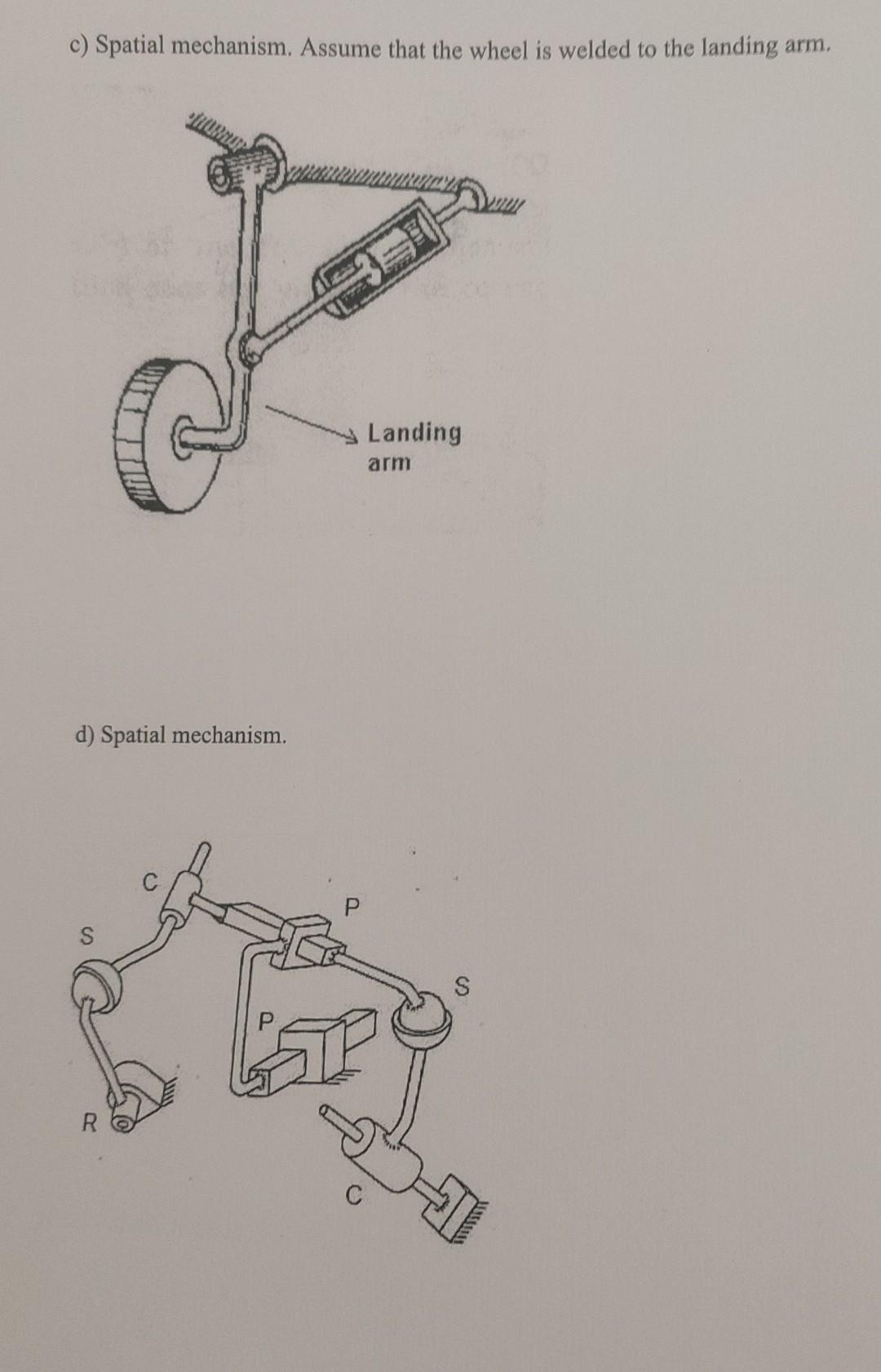 Solved c) Spatial mechanism. Assume that the wheel is welded | Chegg.com