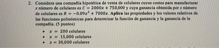 Solved Considera una compañía hipotética de venta de | Chegg.com