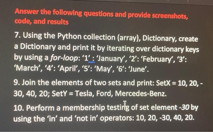 Solved Answer the following questions and provide | Chegg.com