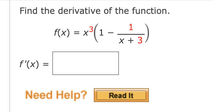 Solved Find the derivative of the | Chegg.com