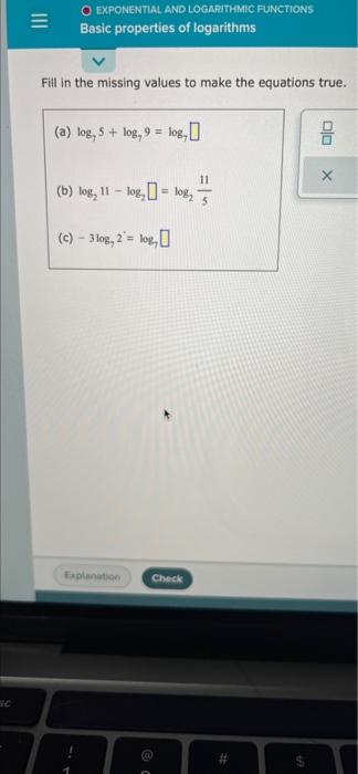 Solved = O EXPONENTIAL AND LOGARITHMIC FUNCTIONS Basic | Chegg.com