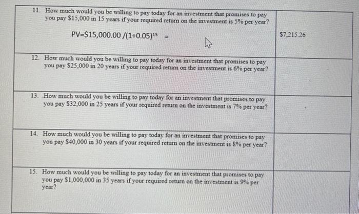 Solved 11. How much would you be willing to pay today for an | Chegg.com