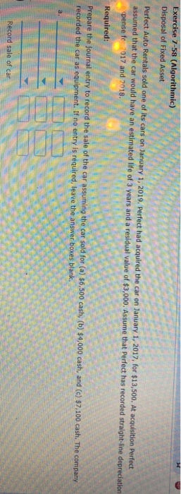 Solved Exercise 7-58 (Algorithmic) Disposal of Fixed Asset | Chegg.com