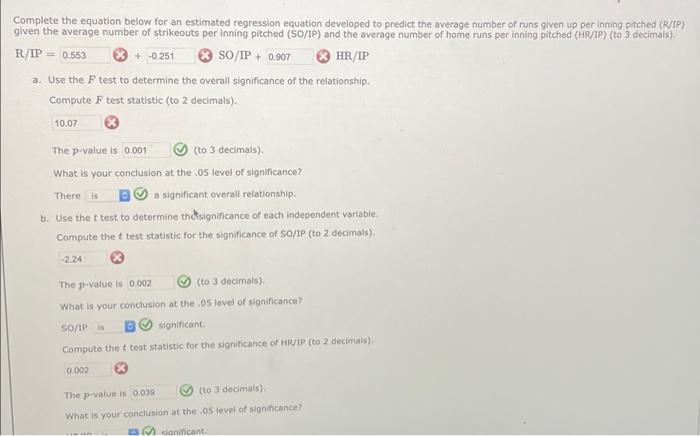Solved Complete the equation below for an estimated | Chegg.com