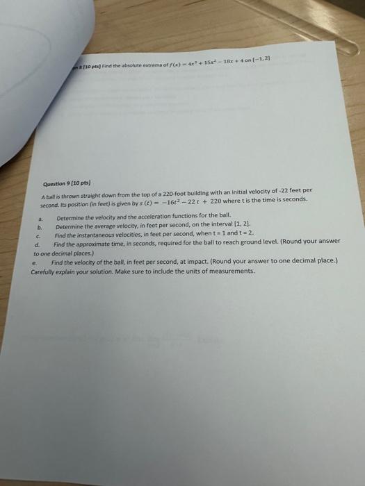 Solved A.110 pts] Find the absolute extruma of | Chegg.com