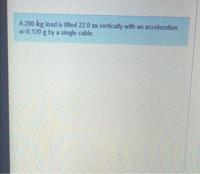 Solved A 280-kg load is lifted 22.0 m vertically with an | Chegg.com