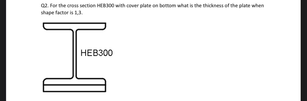 Q2. ﻿For the cross section HEB300 ﻿with cover plate | Chegg.com
