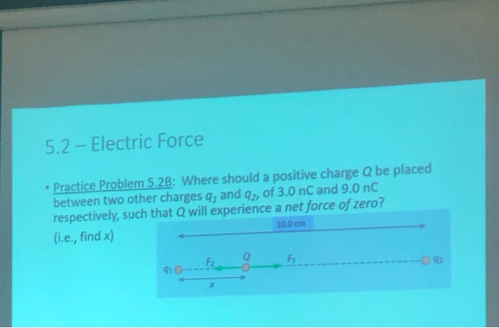 Solved 5.2 - Electric Force . Practice Problem 5.2B: Where | Chegg.com