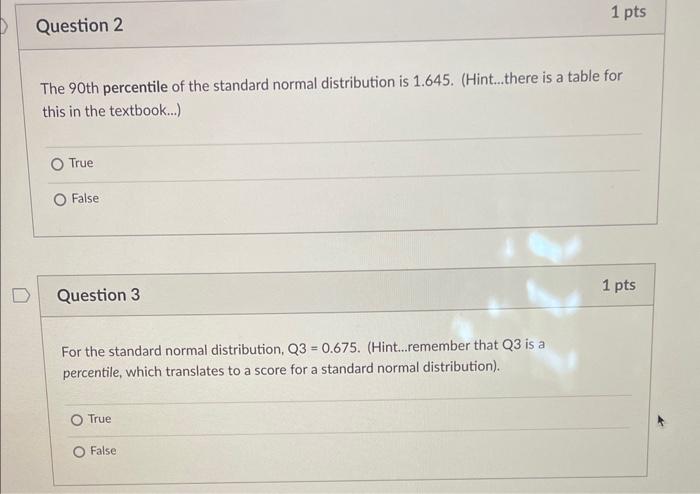 Solved The 90 th percentile of the standard normal | Chegg.com