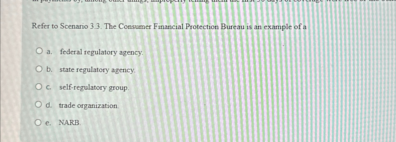 Solved Refer to Scenario 3.3. ﻿The Consumer Financial | Chegg.com