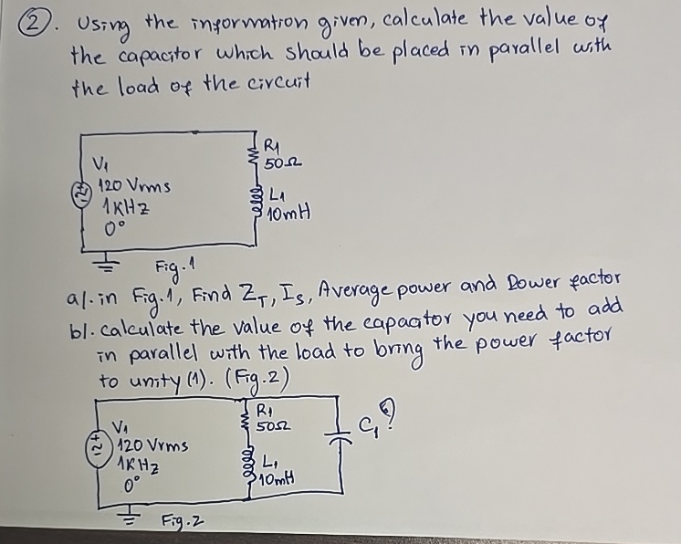 Solved (2). ﻿Using the information given, calculate the | Chegg.com