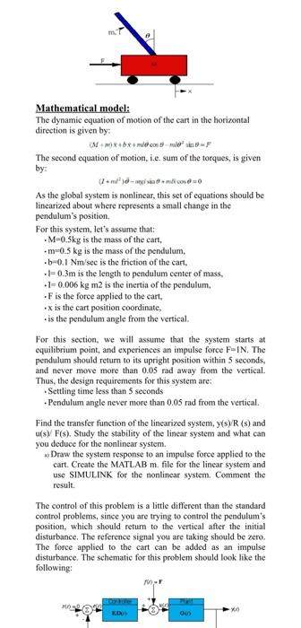 Mathematical model: The dynamic equation of motion of | Chegg.com
