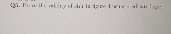 Solved Q5. ﻿Prove the validity of AII in figure 3 ﻿using | Chegg.com