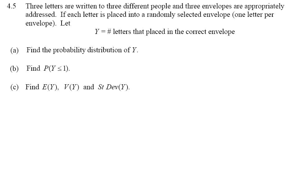 Solved Three letters are written to three different people | Chegg.com