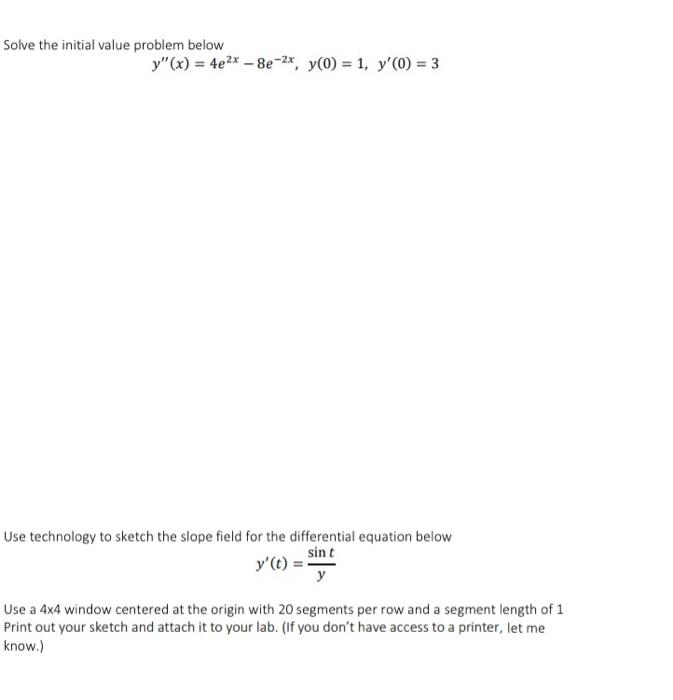Solved Solve the initial value problem below | Chegg.com