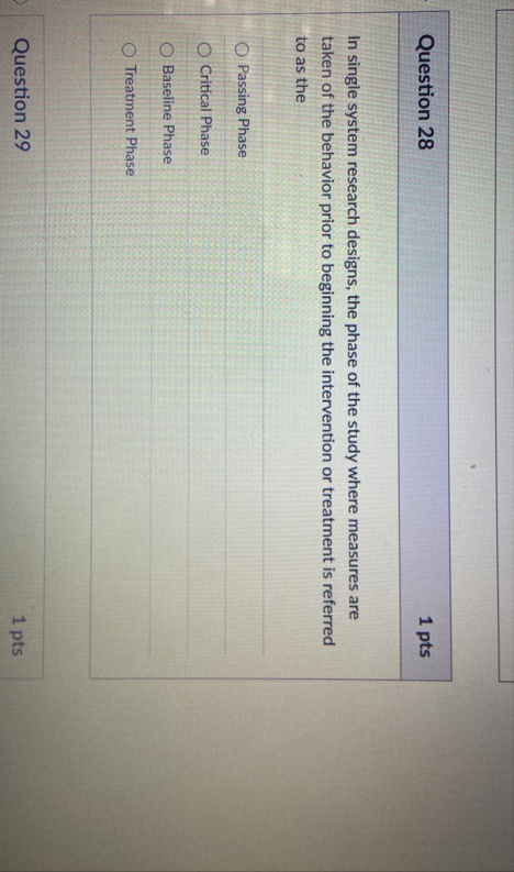 Solved Question 281 ﻿ptsIn single system research designs, | Chegg.com