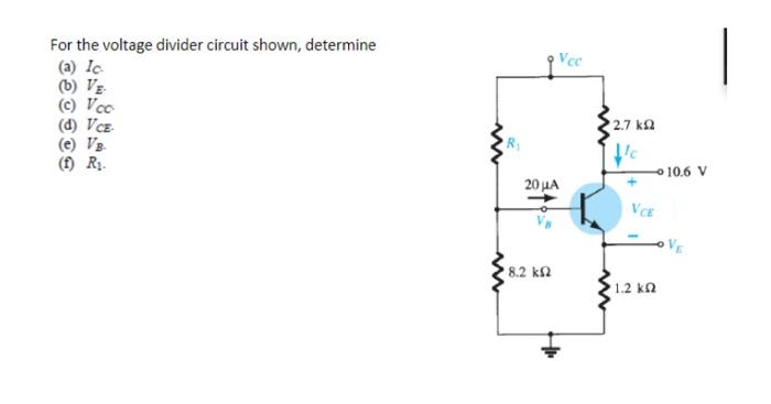 Solved For the voltage divider circuit shown, determine (a) | Chegg.com