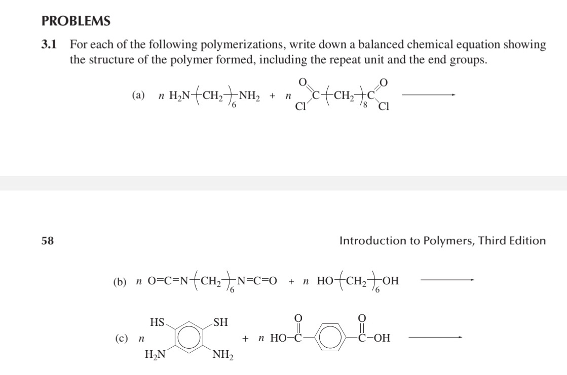 Solved PROBLEMS3.1 ﻿For each of the following | Chegg.com