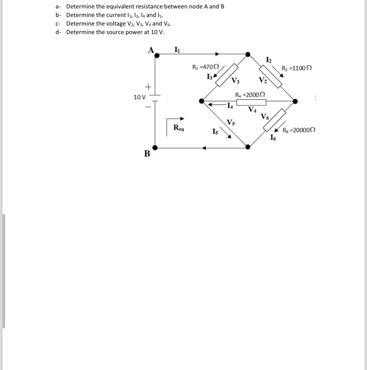 Solved a- ﻿Determine the equivalent resistance between node | Chegg.com