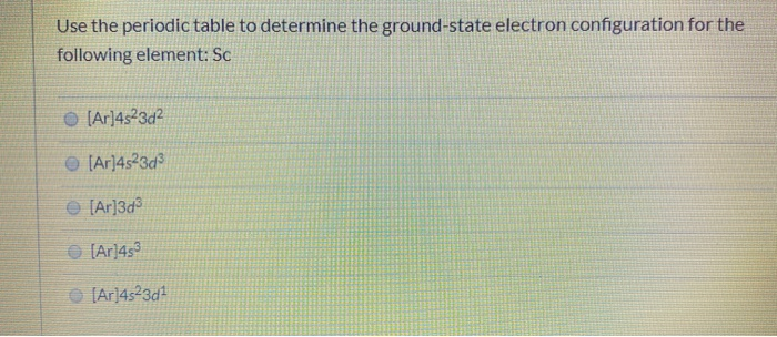 Solved Use the periodic table to determine the ground-state | Chegg.com