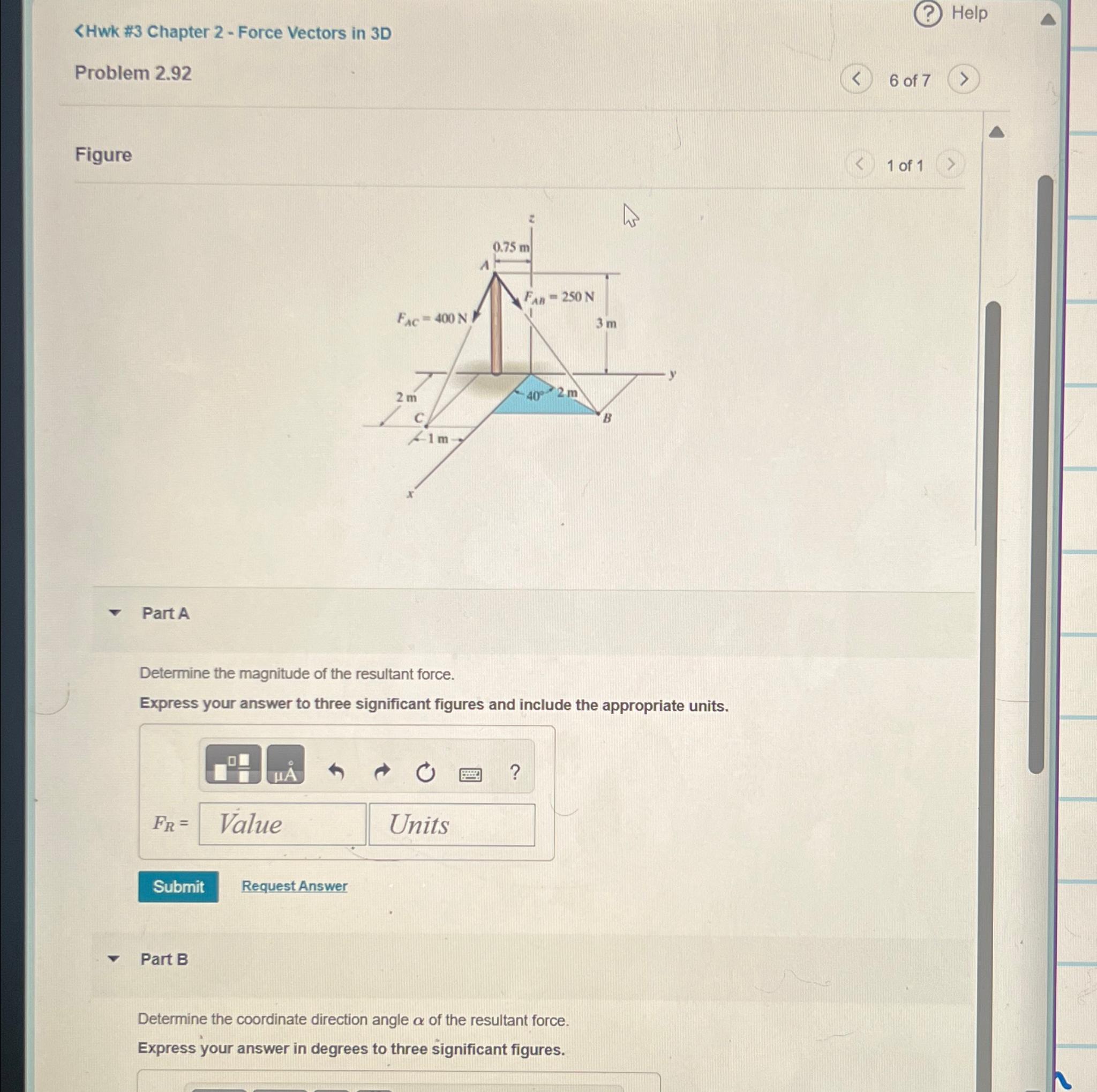 Solved αfr Part Bdetermine The Coordinate Direction Angle