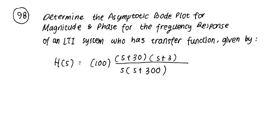 Solved Determine the Asymptotic Bode Plot for Magnitude \& | Chegg.com