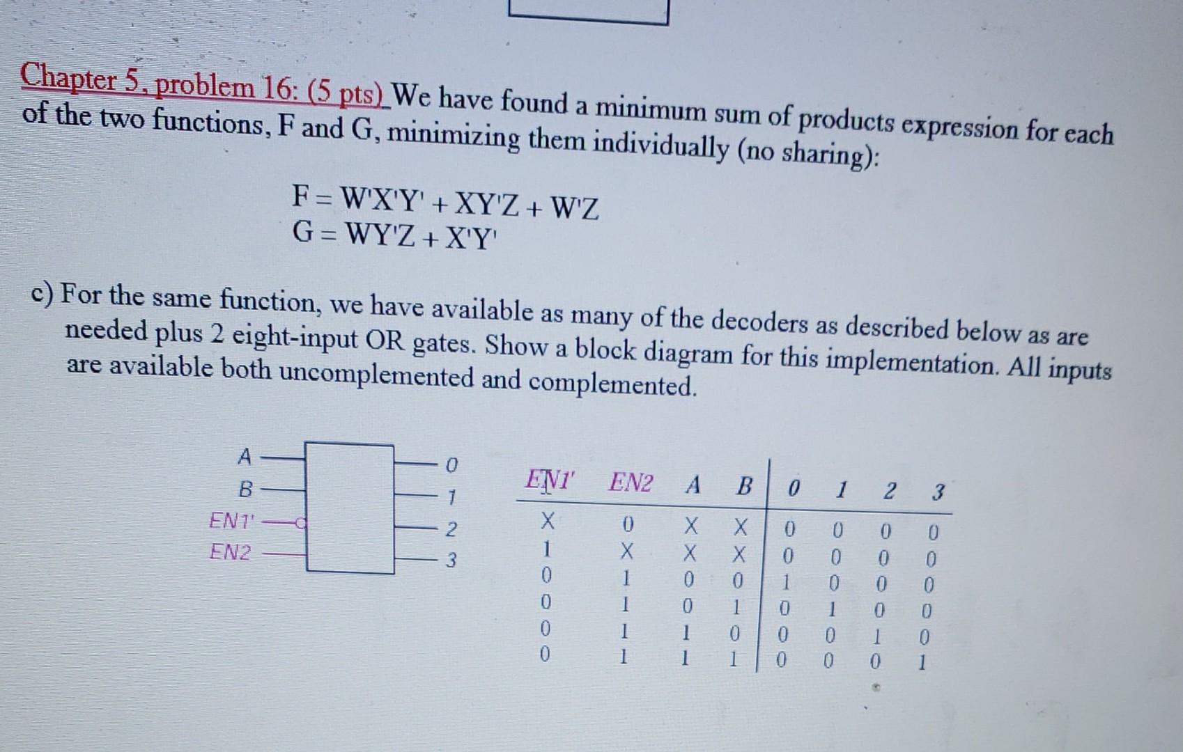 Solved Chapter 5, problem 16: (5 pts) We have found a | Chegg.com
