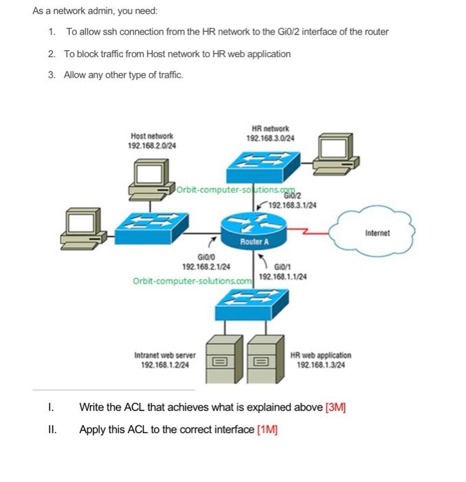 Solved As a network admin, you need: 1. To allow ssh | Chegg.com