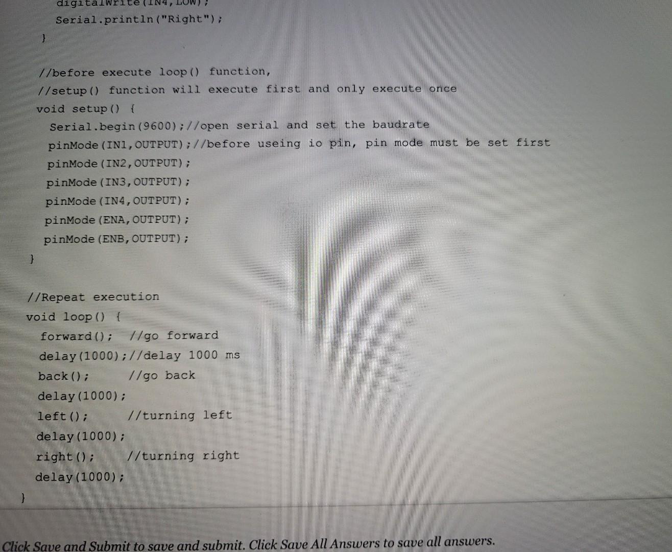 Solved void forward() digitalWrite (ENA, HIGH); / /enable | Chegg.com