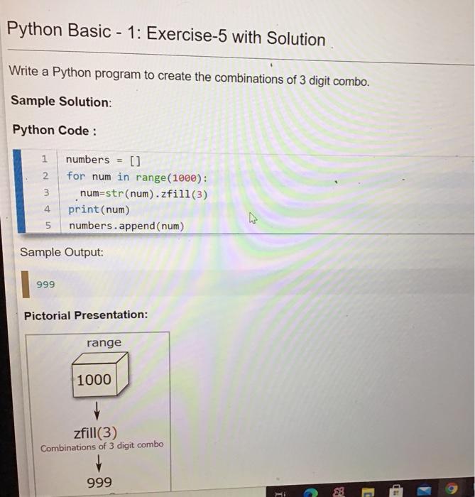 Solved Python Basic - 1: Exercise-5 with Solution Write a | Chegg.com